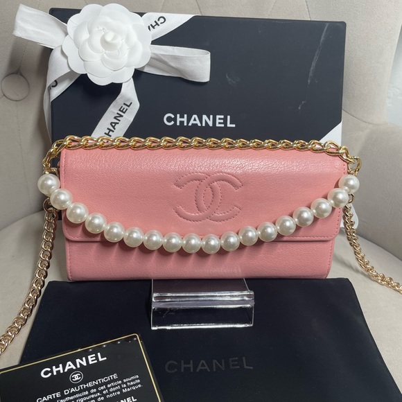 CHANEL | Bags | Coa Full Inclusion Chanel Cc Logo Pink Long Wallet ...